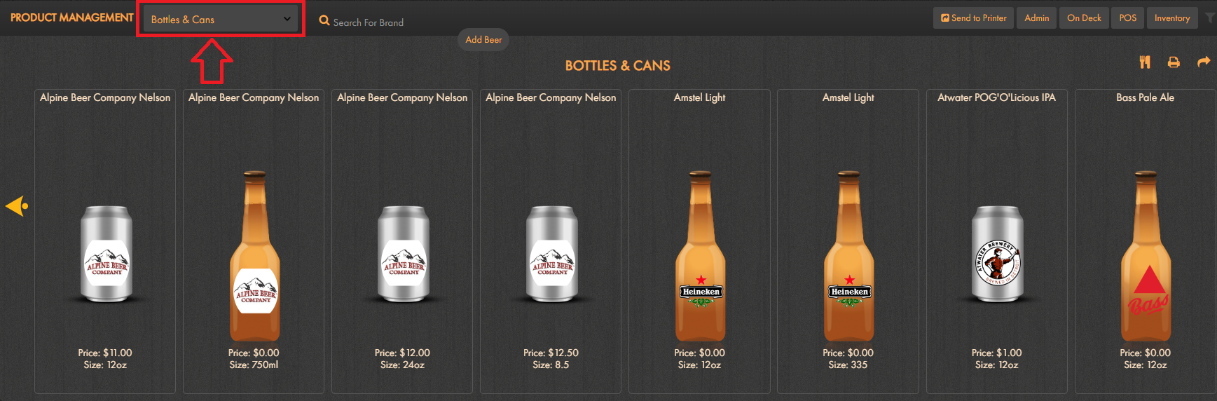 Product Management Widget